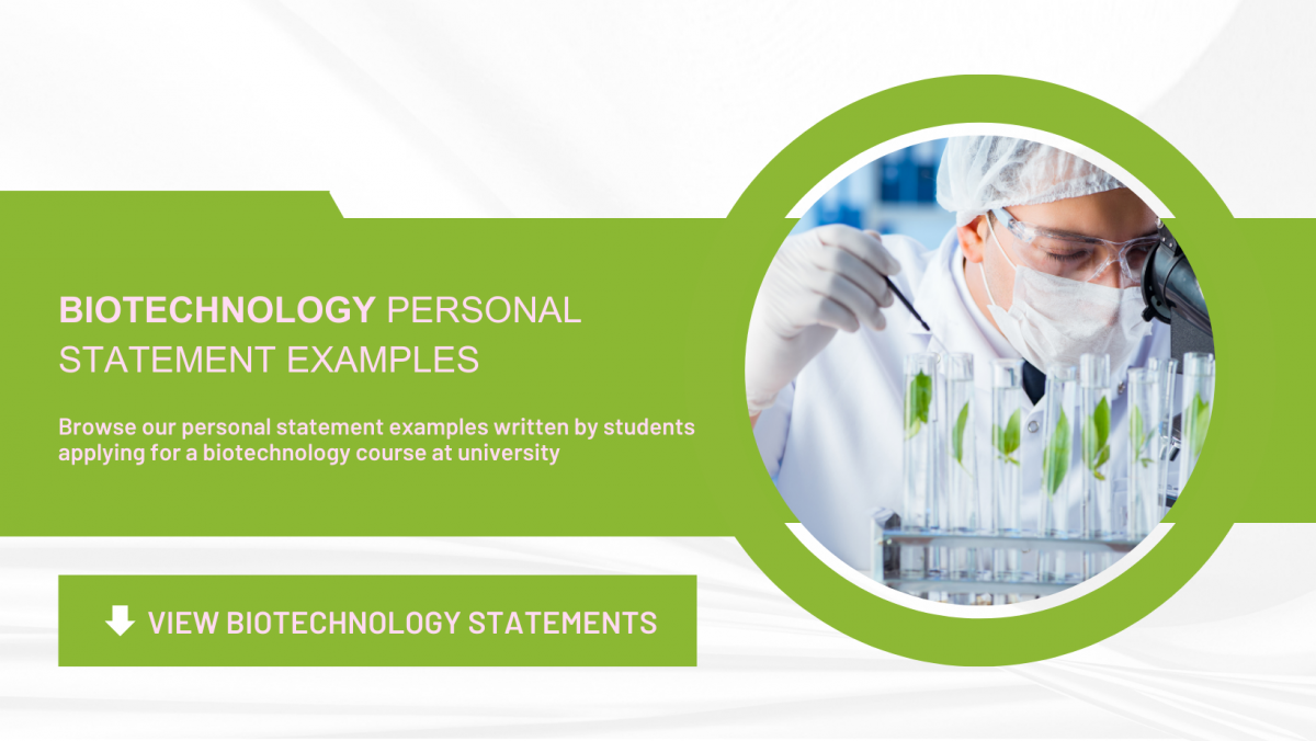 Biotechnology Personal Statement Examples | Studential.com